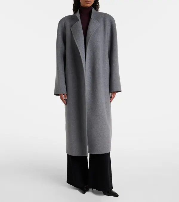 Khaite Deena Wool Wrap Coat - Grey