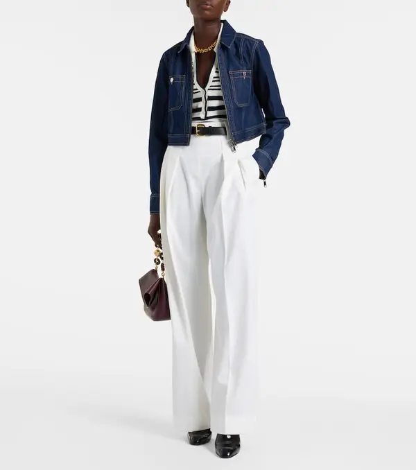 Veronica Beard Patty Cropped Denim Jacket