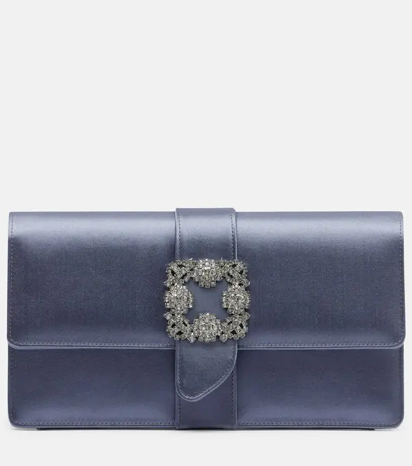 Manolo Blahnik Capri Embellished Clutch - Blue