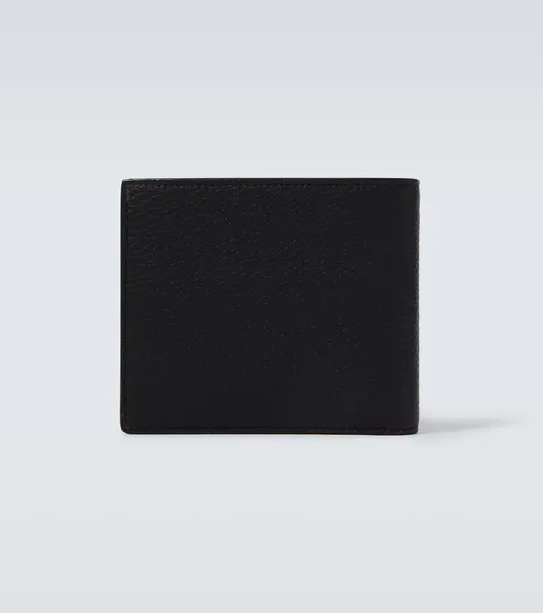 Saint Laurent Tiny Cassandre East/west Leather Wallet - Black