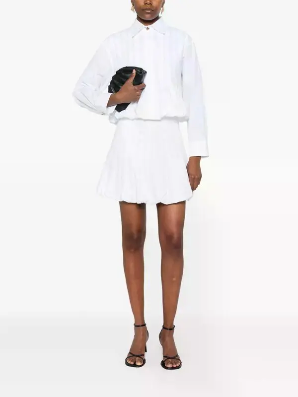 Sandro Cropped Pleated Cotton Shirt - White