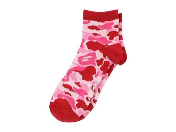 A BATHING APE Abc Camo Ankle Jacquard Socks - Pink