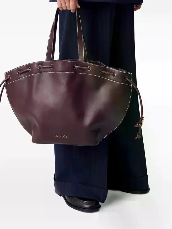 Claudie Pierlot Alban Leather Tote Bag - Red