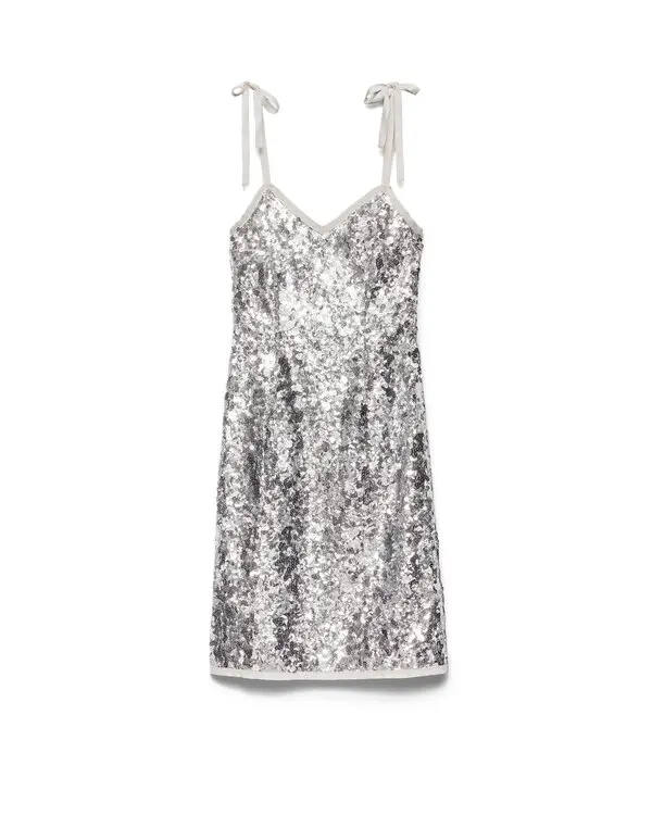 Prada Embroidered Sequin Dress - Gold/silver