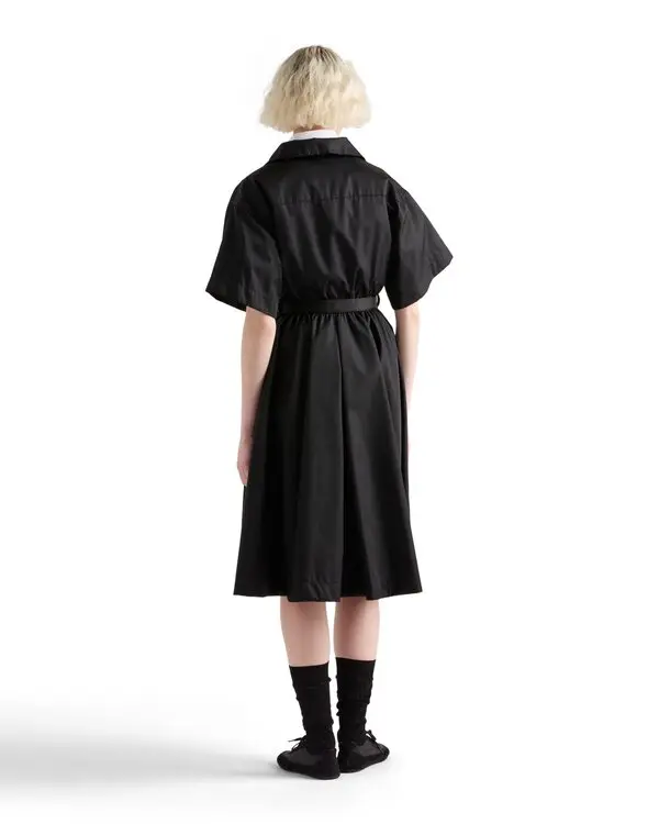 Prada Short-sleeved Re-nylon Midi-dress