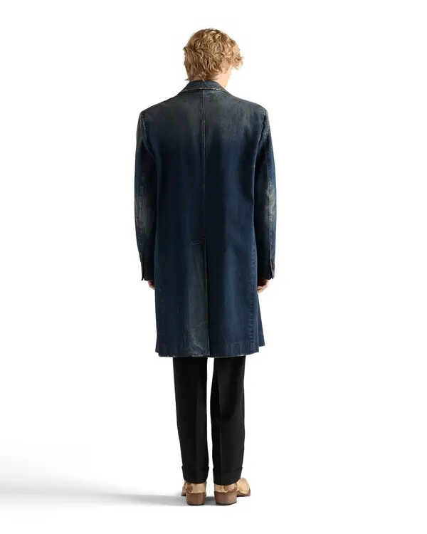 Prada Washed Denim Coat - Blue