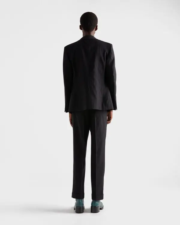 Prada Wool Blend Pinstriped Trousers