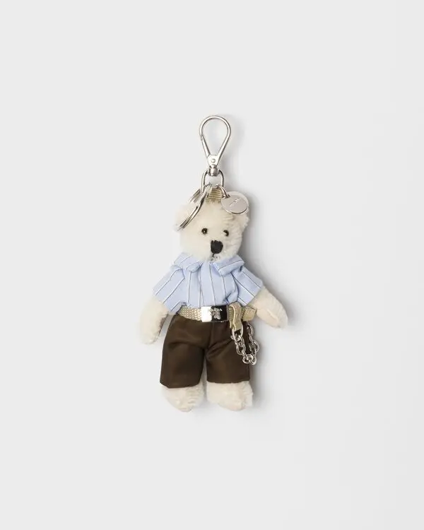 Prada Teddy Keychain Charm - White