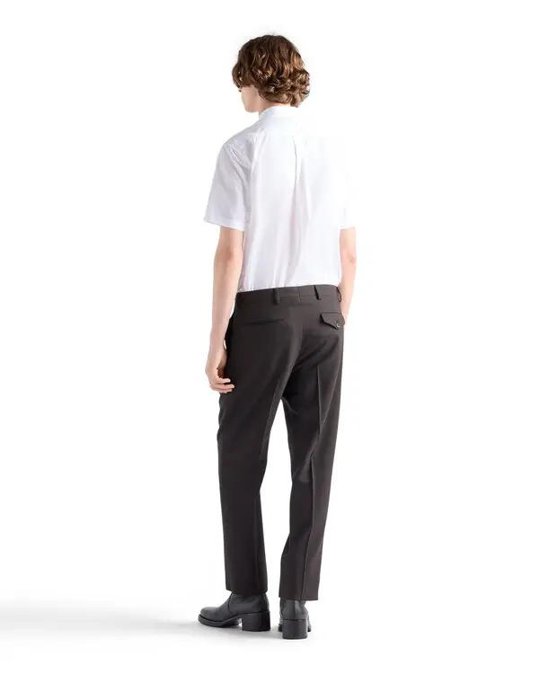Prada Hort-leeved Cotton Hirt - White