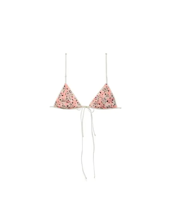 Prada Floral Print Georgette Bra - Pink