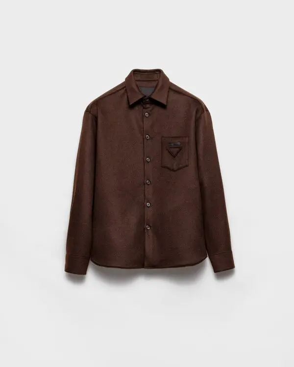 Prada Wool And Cashere Shirt - Cocoa Brown