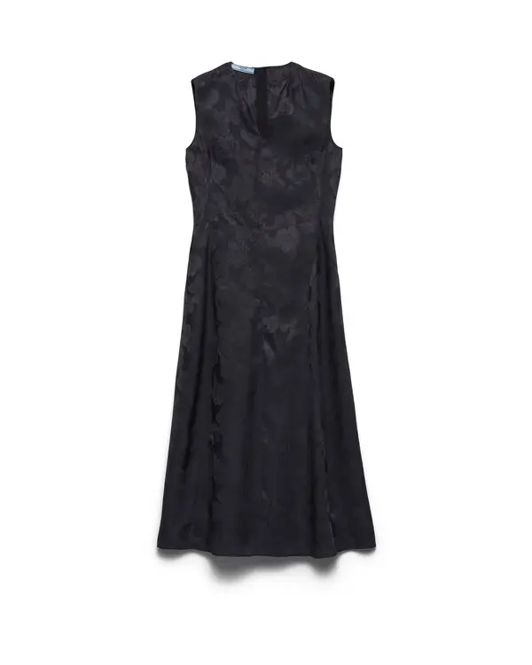 Prada Floral Jacquard Dress - Grey