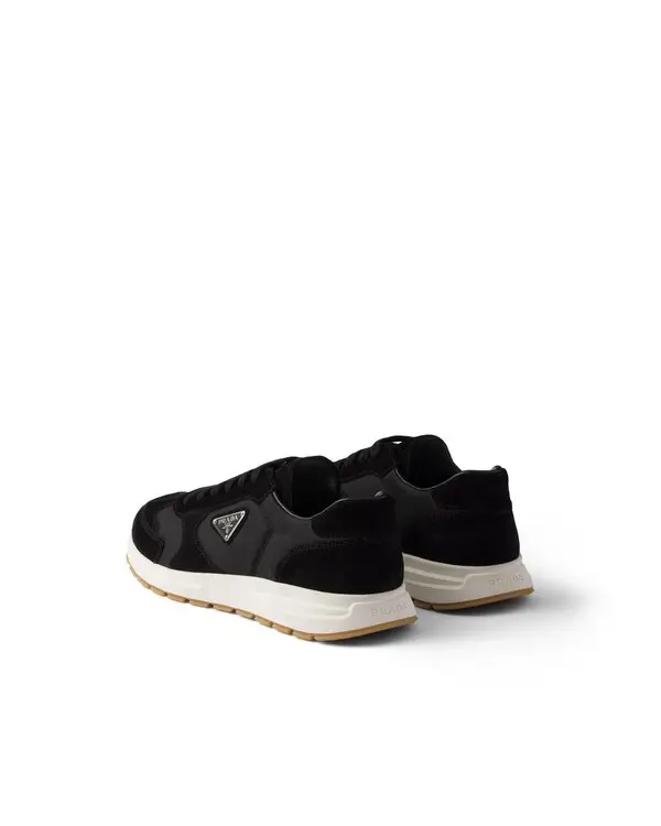 Prada Prax Suede And Re-nylon Sneakers - Black