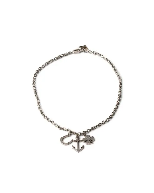 Prada Metal Pendant Necklace - Grey