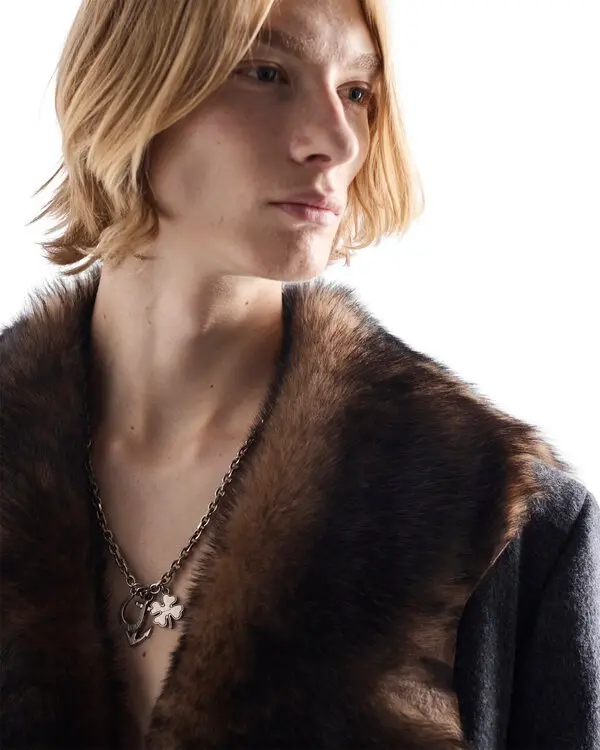 Prada Metal Pendant Necklace