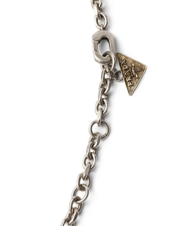Prada Metal Pendant Necklace