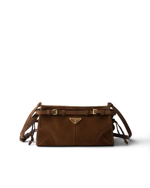 Prada Suede Shoulder Bag - Brown