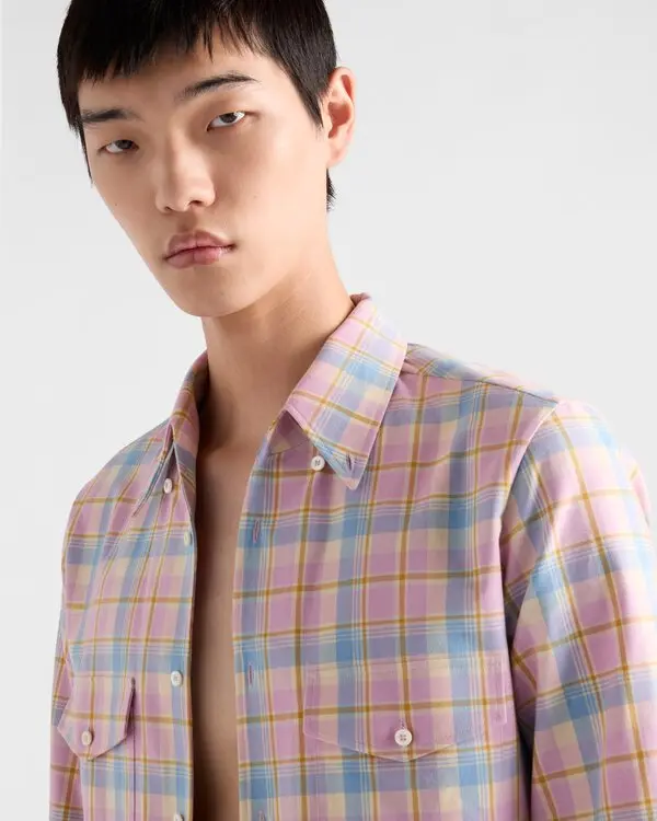 Prada Checked Cotton Button-down Shirt