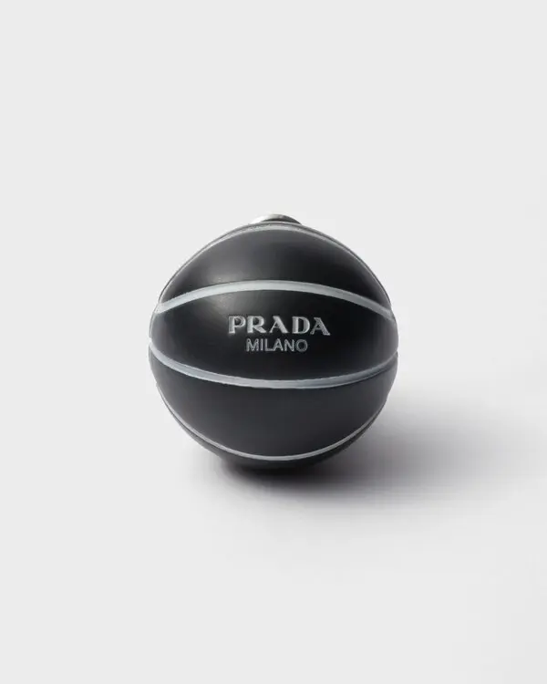 Prada Metal Basketball Earrings - Pewter/black