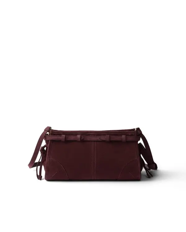 Prada Small Suede Shoulder Bag - Red
