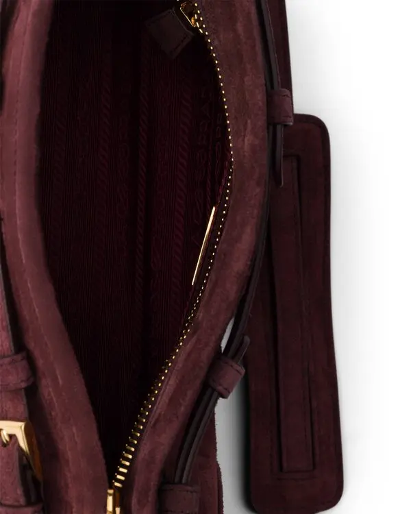 Prada Small Suede Shoulder Bag - Red
