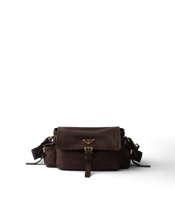 Prada Explore Medium Nappa Leather Shoulder Bag - Brown
