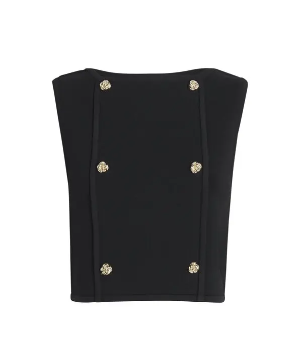 Sandro Button-embellished Cropped Sweater