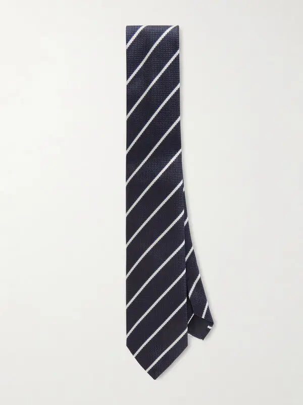 TOM FORD 8cm Striped Silk-jacquard Neck Tie - Blue