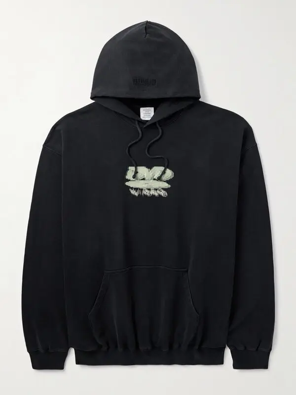 Vetements Oversized Printed Cotton-jersey Hoodie