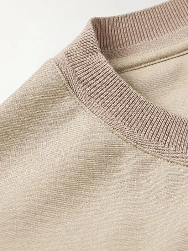 Zegna Cotton And Silk-blend Jersey T-shirt - Neutrals