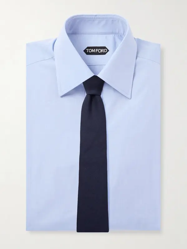 TOM FORD Slim-fit Cotton-poplin Shirt - Blue