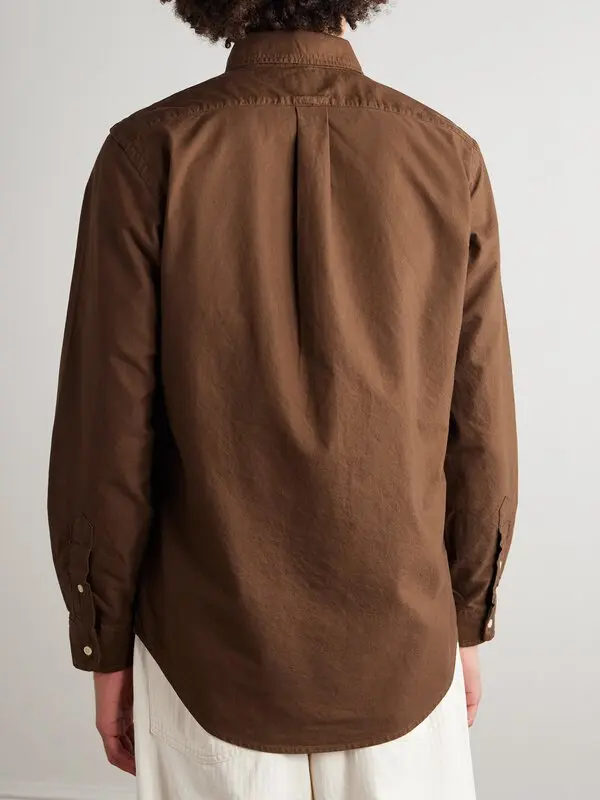 Polo Ralph Lauren Button-down Collar Logo-embroidered Cotton Oxford Shirt - Brown