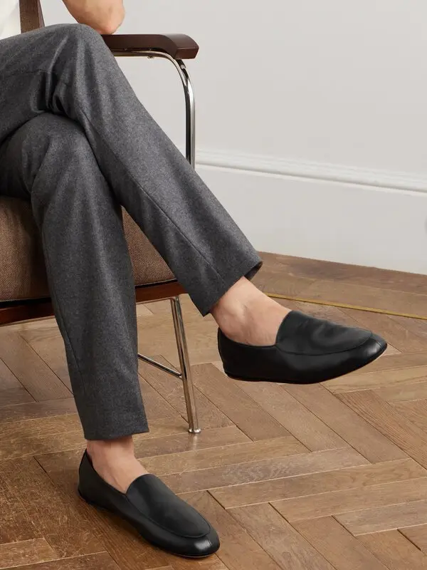 Loro Piana Summer Walk Suede Loafers - Black | Editorialist display picture 1
