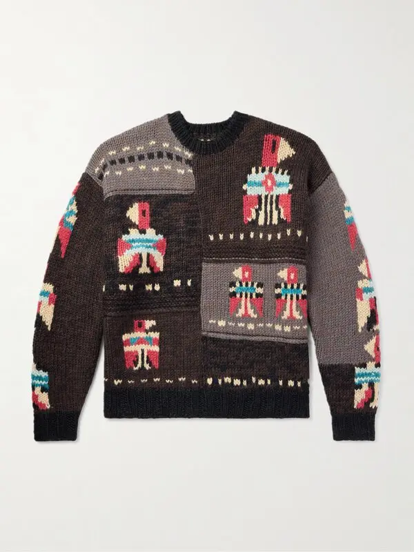 Kapital Jacquard-knit Wool Sweater - Brown