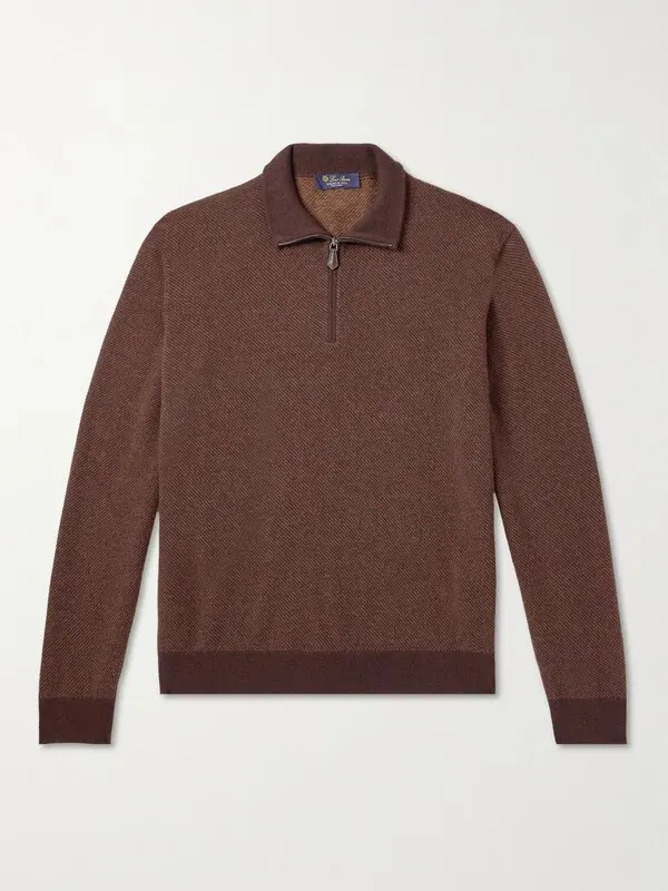 Loro Piana Roadster Cashmere Half-zip Sweater - Brown