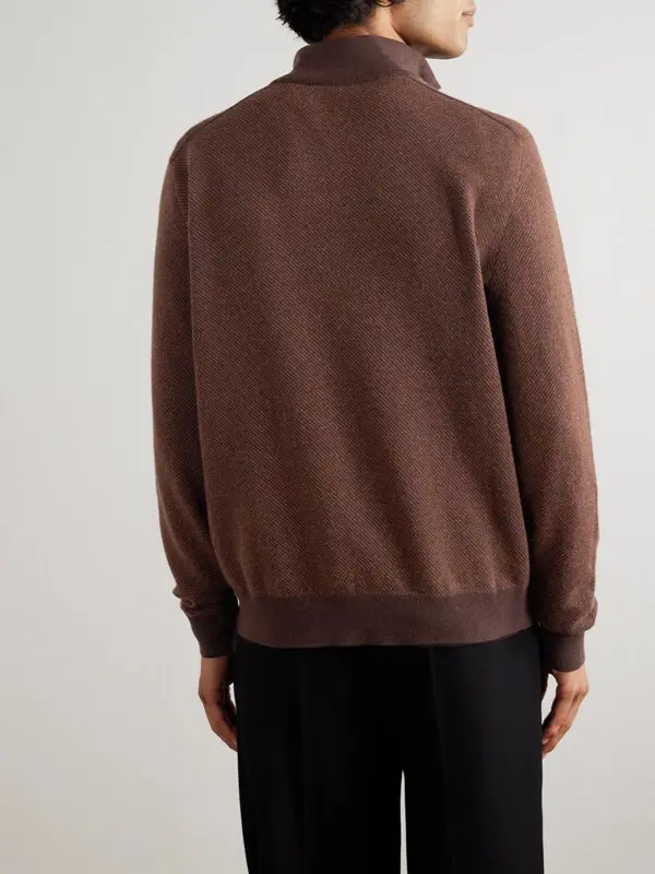 Loro Piana Roadster Cashmere Half-zip Sweater - Brown