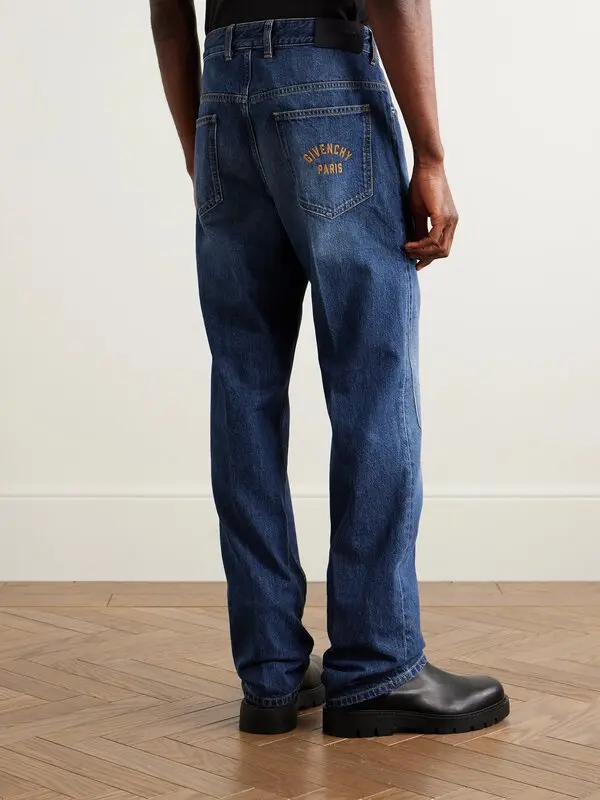 Givenchy Logo-embroidered Straight-leg Jeans