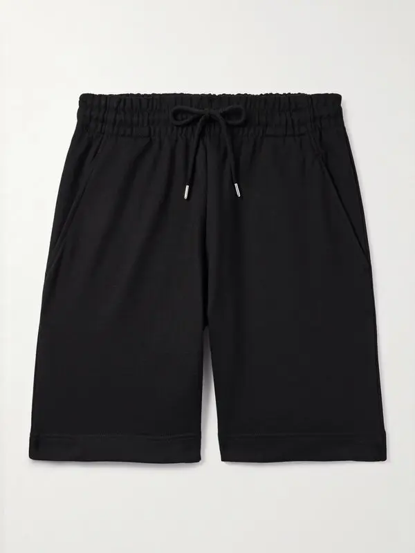 Dries Van Noten Wide-leg Cotton-jersey Drawstring Shorts - Black