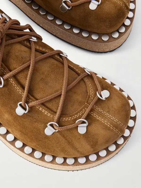 Loewe Rivet Studded Suede Shoes