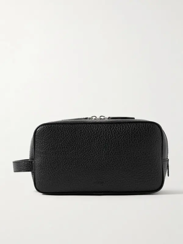 METIER Full-grain Leather Wash Bag - Black