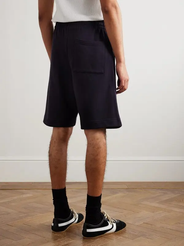 Dries Van Noten Wide-leg Cotton-jersey Drawstring Shorts - Blue