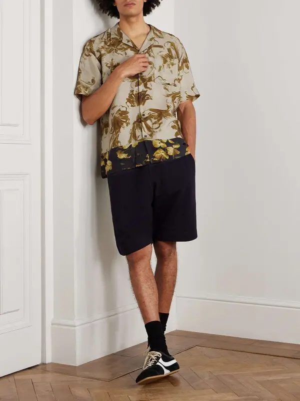 Dries Van Noten Wide-leg Cotton-jersey Drawstring Shorts