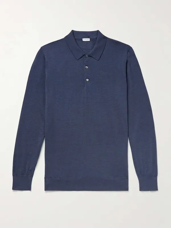 Caruso Wool, Silk And Cashmere-blend Polo Shirt