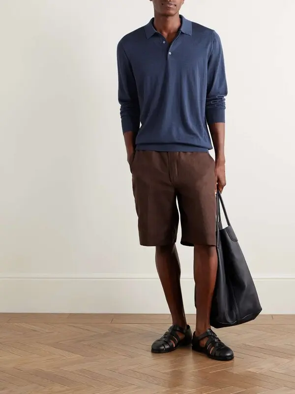 Caruso Wool, Silk And Cashmere-blend Polo Shirt