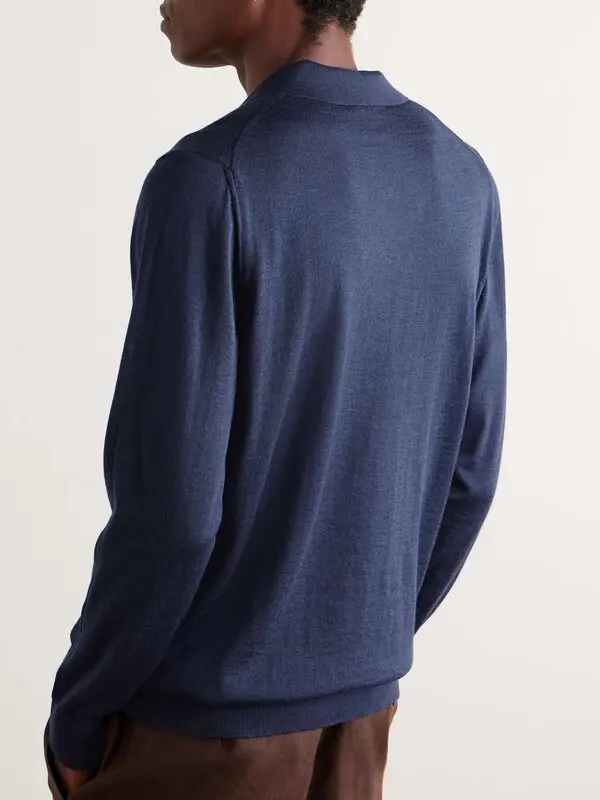 Caruso Wool, Silk And Cashmere-blend Polo Shirt