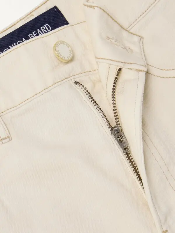 Veronica Beard Charlotte Denim Bermuda Shorts - Neutrals