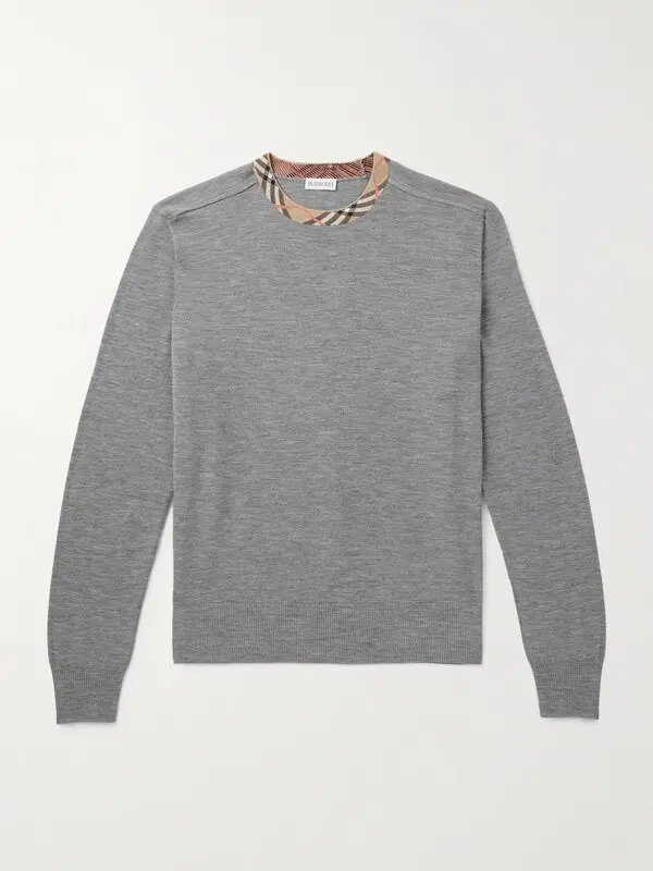 Burberry Slim-fit Wool Sweater - Gray