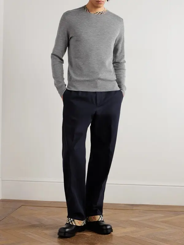 Burberry Slim-fit Wool Sweater - Gray