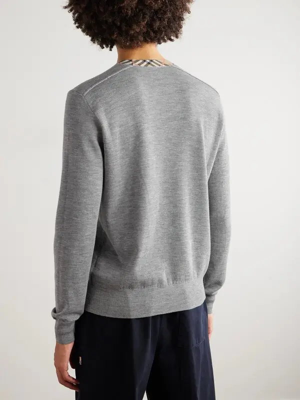 Burberry Slim-fit Wool Sweater - Gray