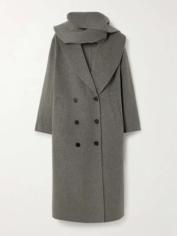 RÓHE Double-breasted Wool And Cashmere-blend Coat - Charcoal